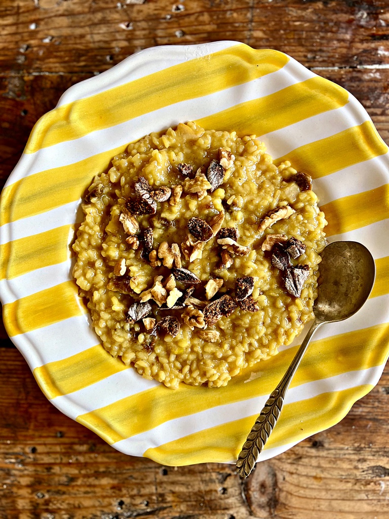 Fig, walnut saffron risotto recipe - MsMarmiteLover